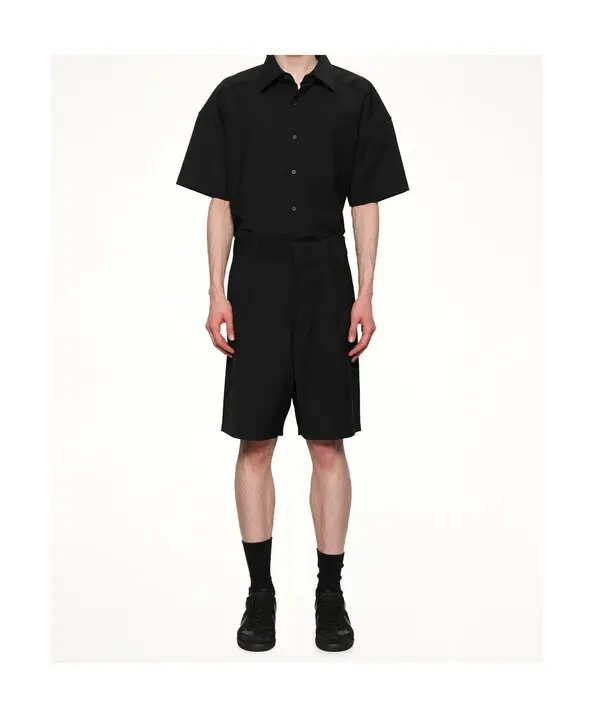 ENTIRE STUDIOS Pleated Slim-fit Shorts - Black