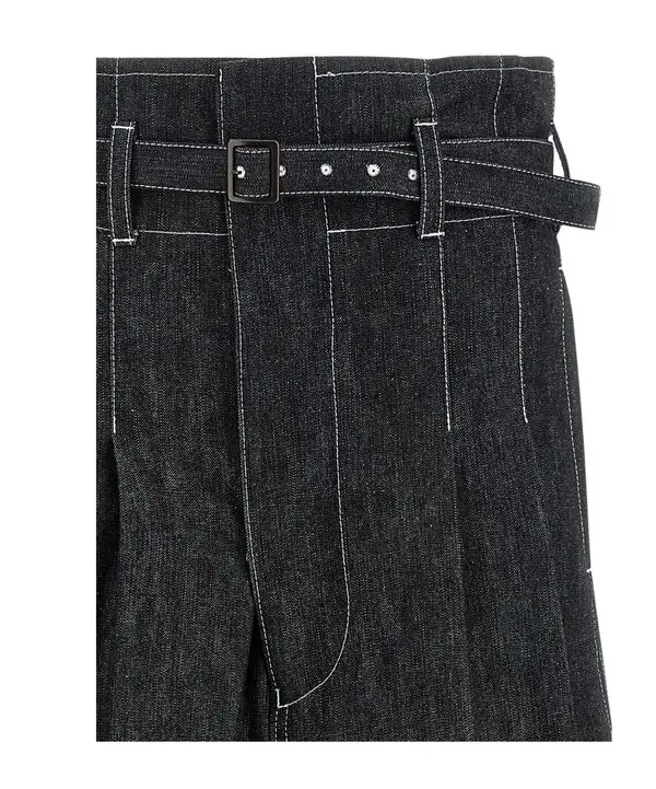 Junya Watanabe Belted Flared-leg Jeans