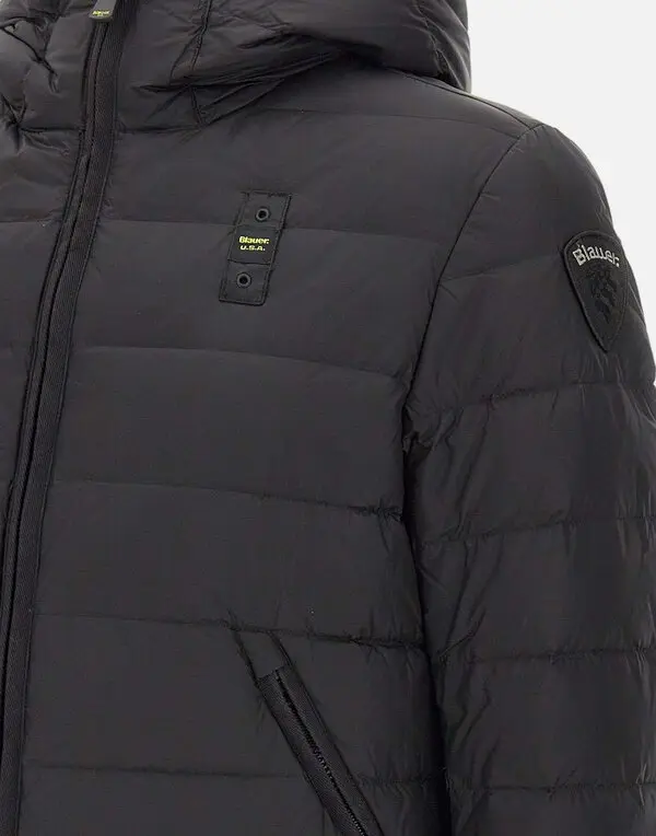 BLAUER. Quilted Hooded Zip-up Jacket
