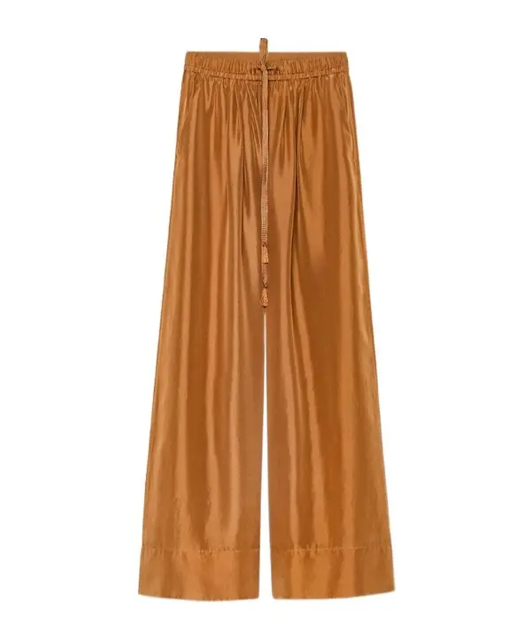 FORTE_FORTE Habotai Silk Wide Leg Trousers - Bronze