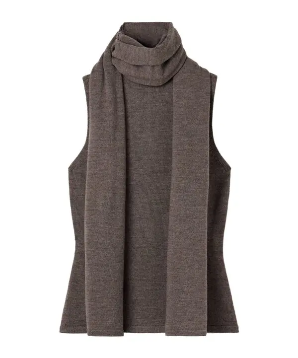 Staud Canal Wool Turtleneck Sweater With Matching Scarf - Brown