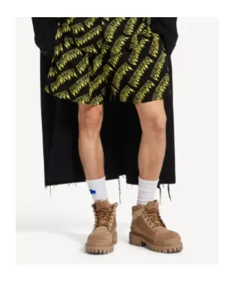 Balenciaga Logo Printed Elastic Waist Shorts