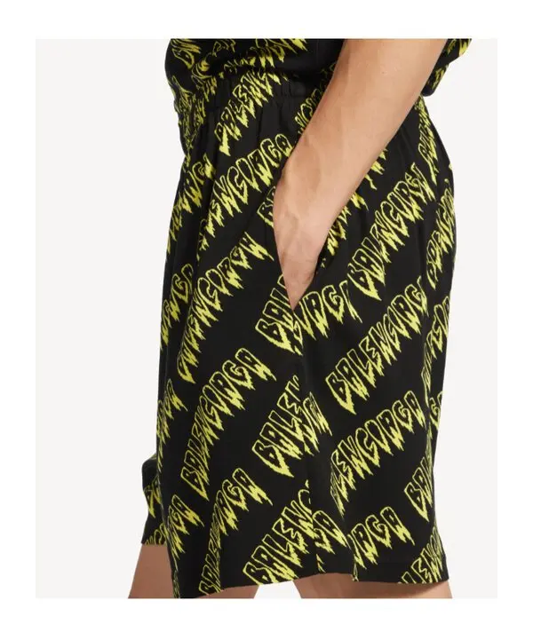 Balenciaga Logo Printed Elastic Waist Shorts