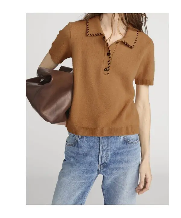 FRAME Leather Stitch Polo