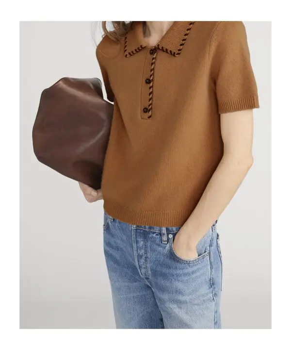 FRAME Leather Stitch Polo