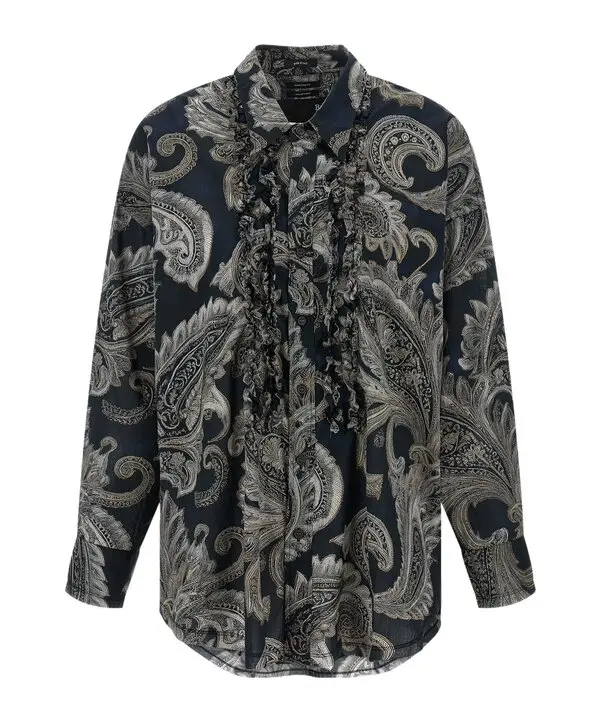 R13 Ruffled Paisley-print Shirt