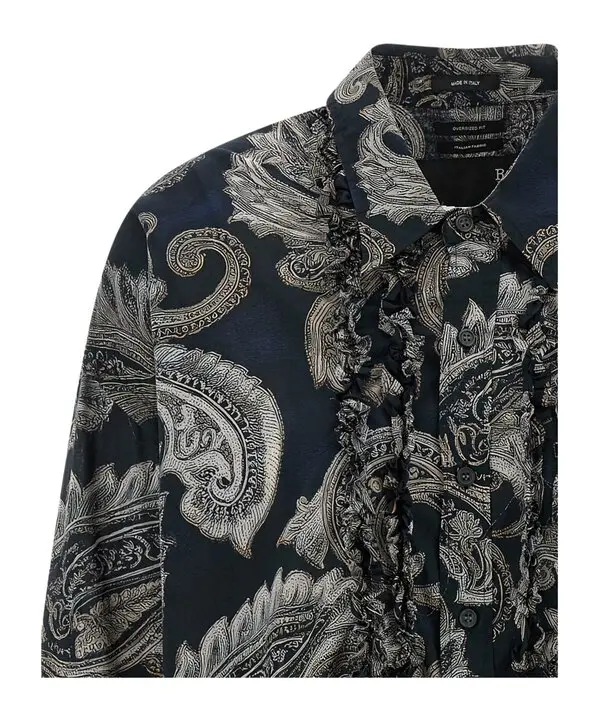 R13 Ruffled Paisley-print Shirt