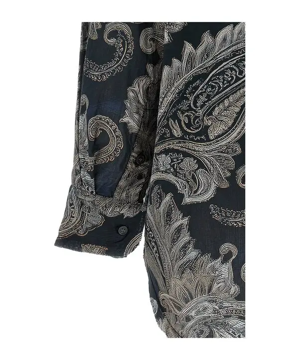 R13 Ruffled Paisley-print Shirt