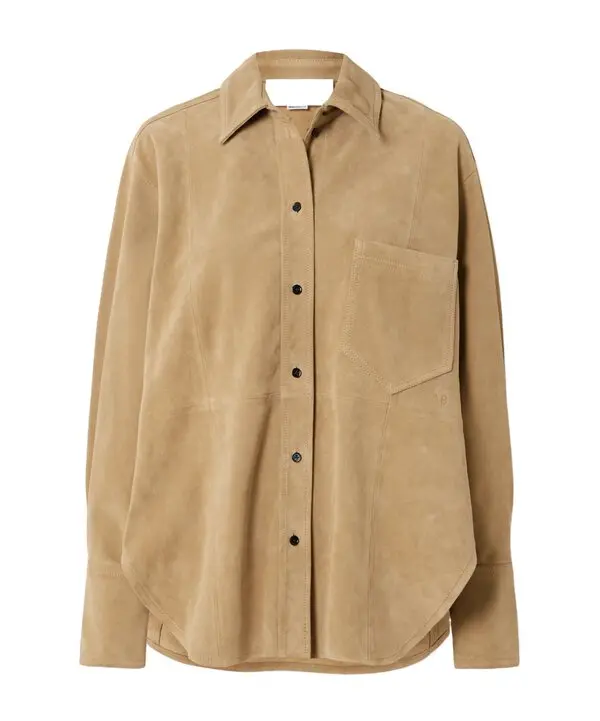 Victoria Beckham Fine Suede Menswear-inspired Shirt - No