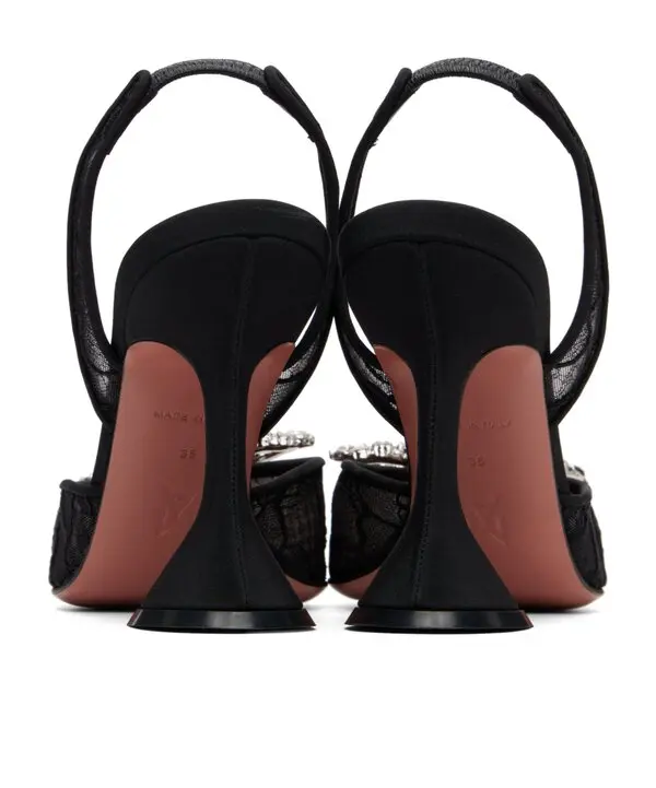Amina Muaddi Rosie Lace Sling 95 Pointed-toe High-heeled Sandals - Black