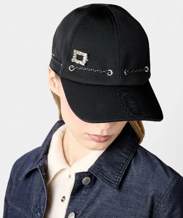ROGER VIVIER Embellished Baseball Cap - Black