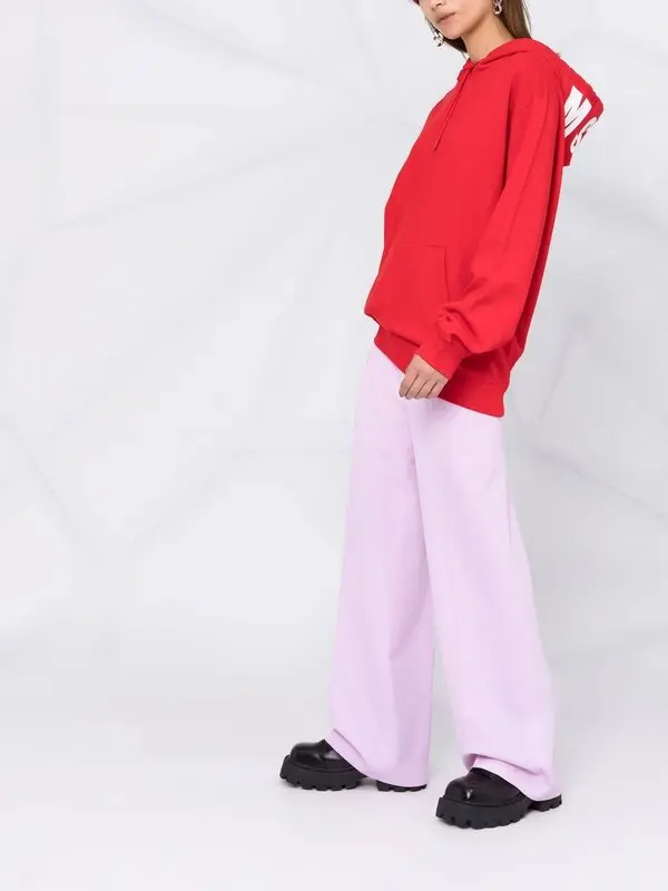 MSGM Logo Print Cotton Hoodie