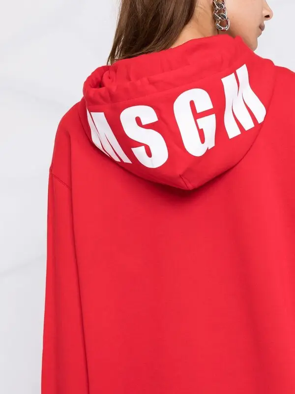 MSGM Logo Print Cotton Hoodie
