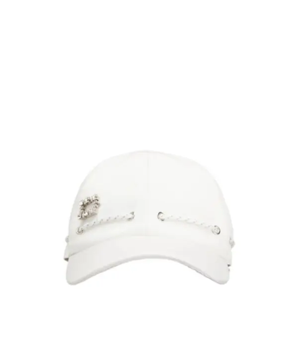 ROGER VIVIER Embellished Baseball Cap - White