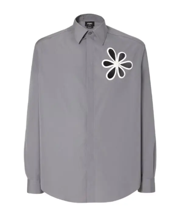 Fendi Floral Cut-out Long Sleeved Shirt