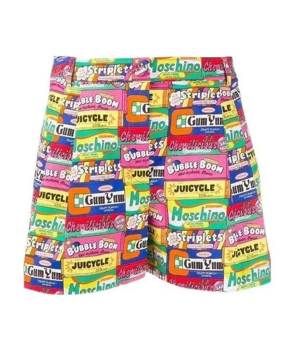 Moschino Graphic Printed Cotton Shorts