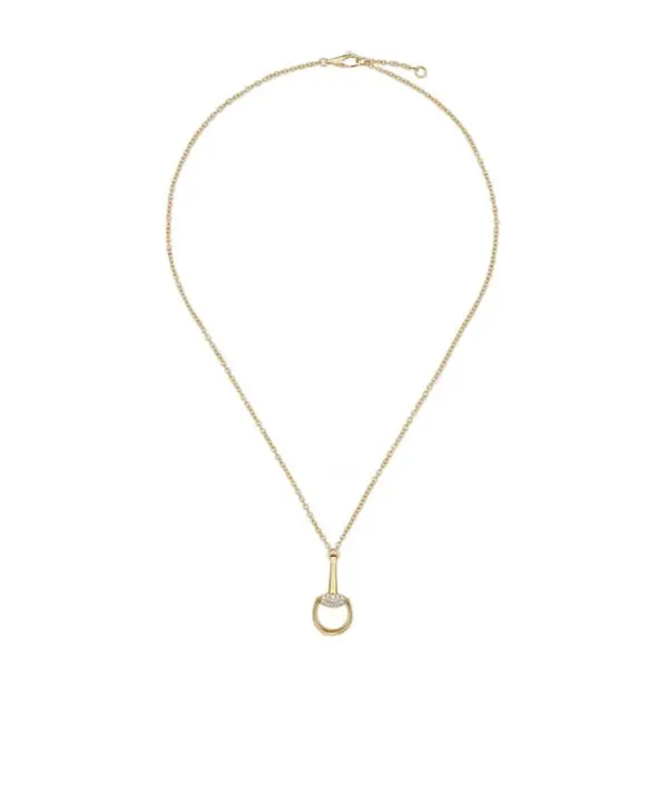 Gucci Horsebit Diamond Pendant Necklace In 18k - Gold