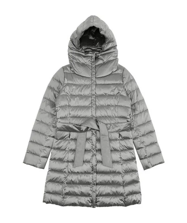 Max Mara Hooded Quilted Down Jacket - Gray
