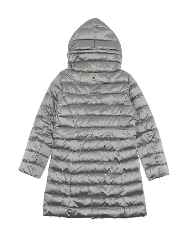 Max Mara Hooded Quilted Down Jacket - Gray