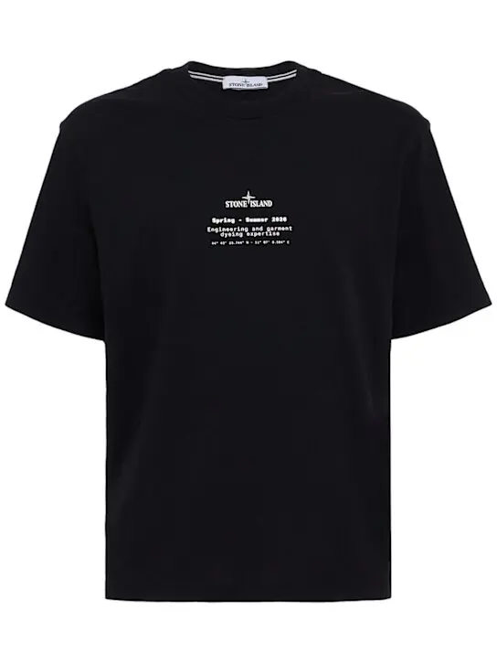 Stone Island Logo Cotton T-shirt - Black