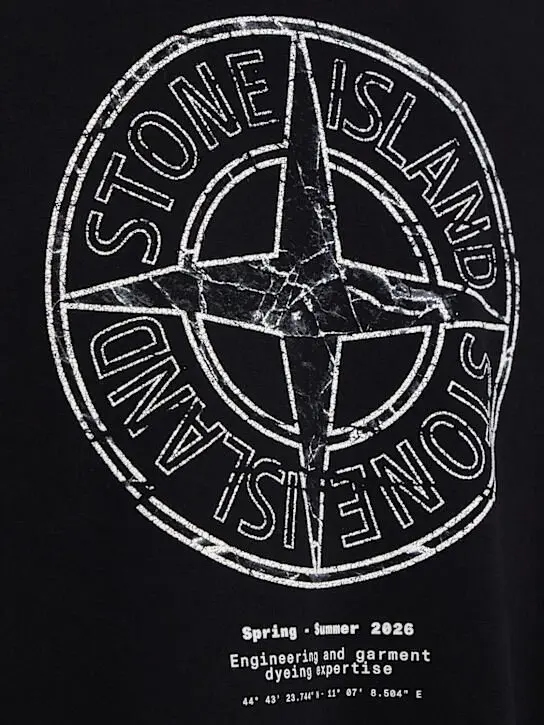 Stone Island Logo Cotton T-shirt - Black
