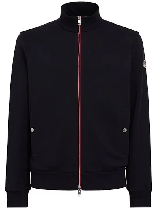 Moncler Tricolour-trimmed Cotton Sweatshirt