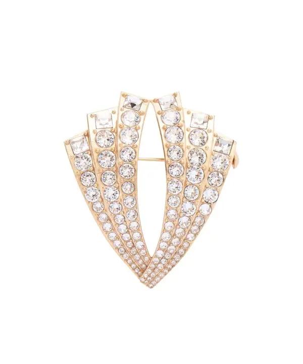 Valentino Garavani Embellished Gold-tone Brooch - Yellow