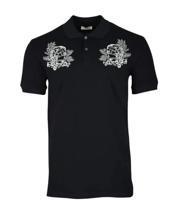 Alexander McQueen Skull Embroidered Polo Shirt
