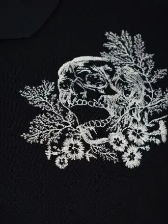Alexander McQueen Skull Embroidered Polo Shirt