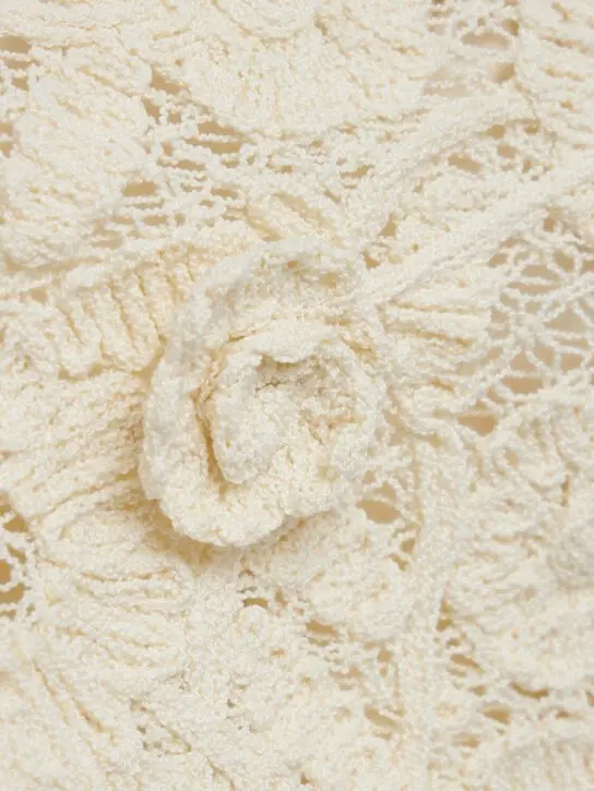 Blumarine Rose Appliqué Knit Cropped Top