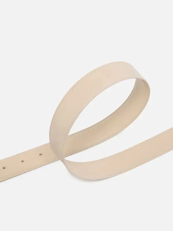 Pinko Lovebird Metal Buckle Belt - Nude