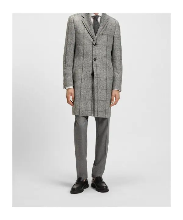 Hugo Boss Checked Buttoned Coat