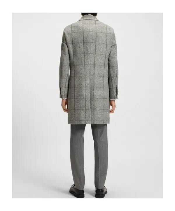 Hugo Boss Checked Buttoned Coat