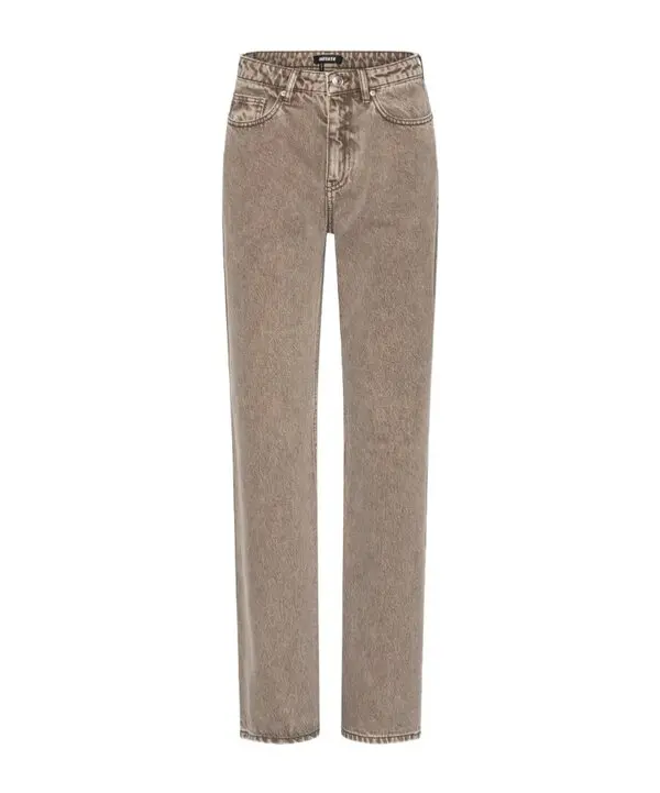 ROTATE BY BIRGER CHRISTENSEN Loose Straight-leg Jeans - Taupe