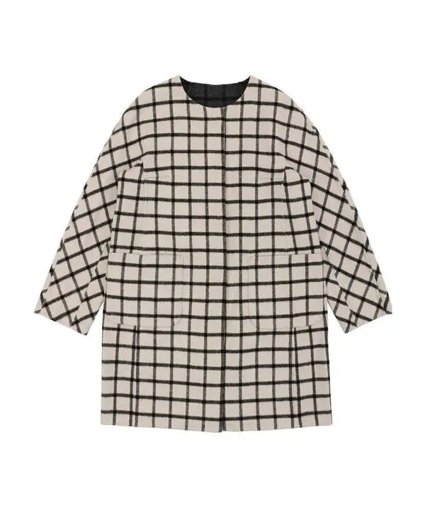 Max Mara Plaid Reversible Coat - No