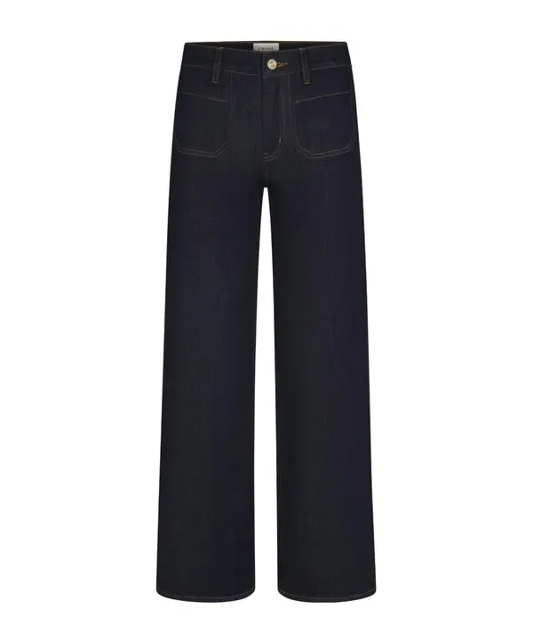 FRAME High Waist Wide Leg Jeans - Black