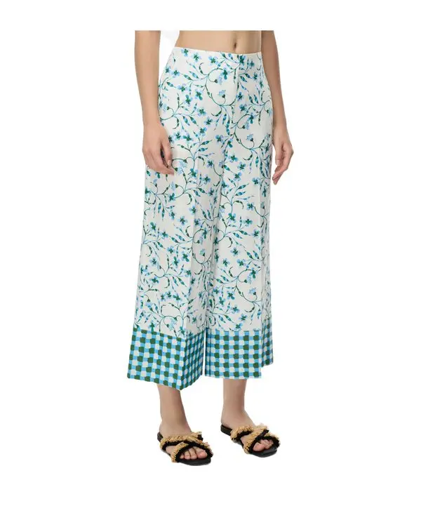 IBLUES Wide-leg Floral Printed Pants