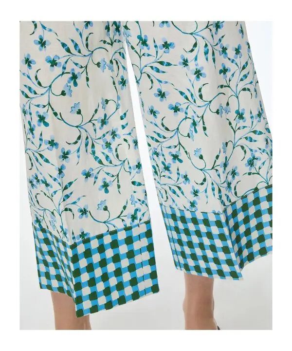 IBLUES Wide-leg Floral Printed Pants