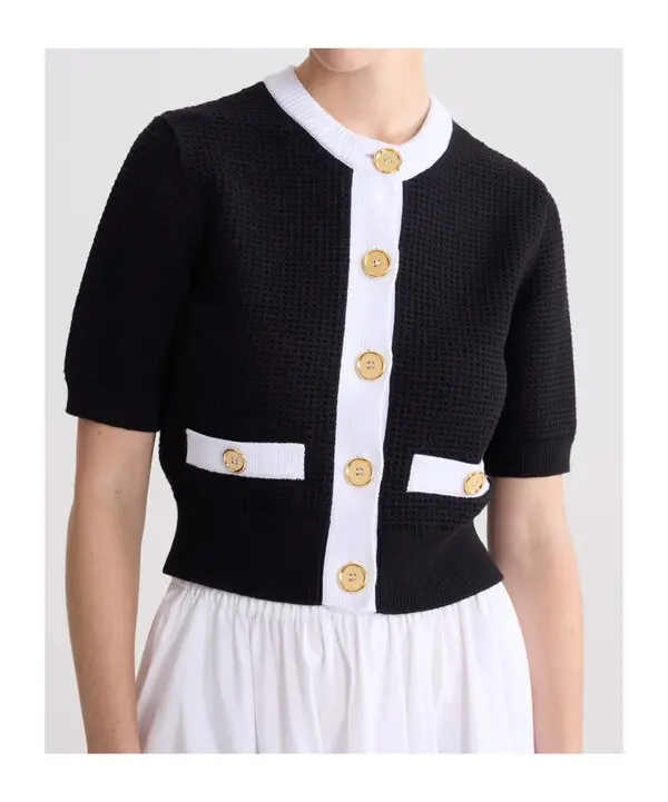 PATOU Contrast Trim Short-sleeve Knitted Sweater