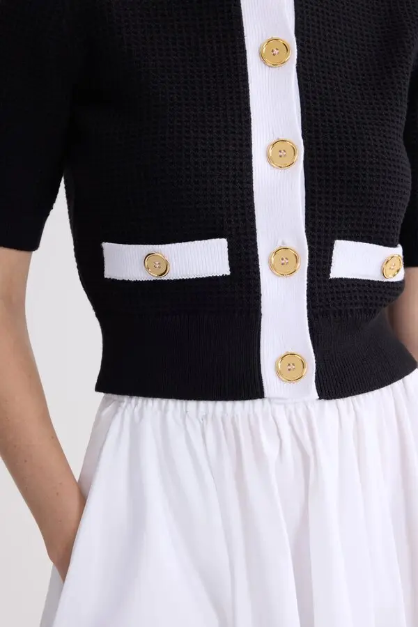 PATOU Contrast Trim Short-sleeve Knitted Sweater