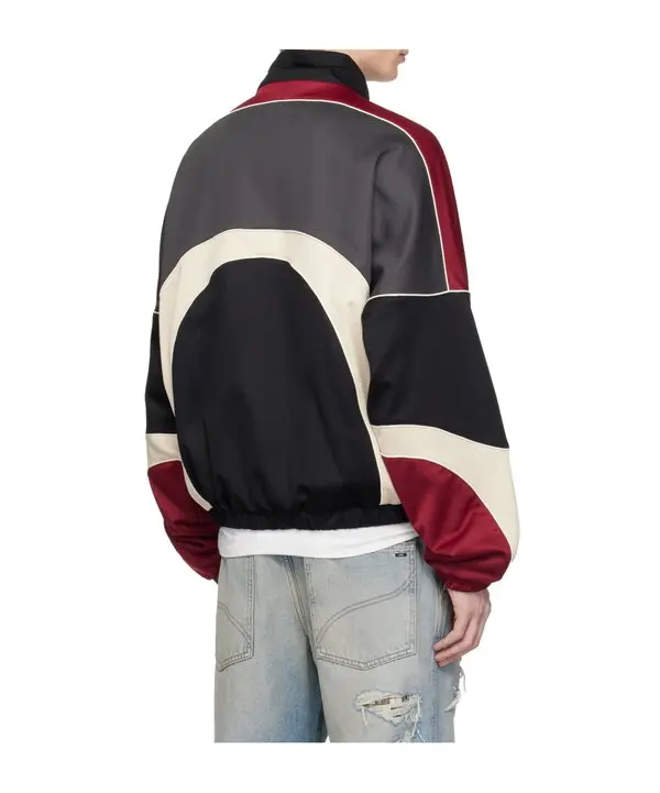 Amiri Zipped Track Jacket With Contrast Piping And Logo Embroidery - Black