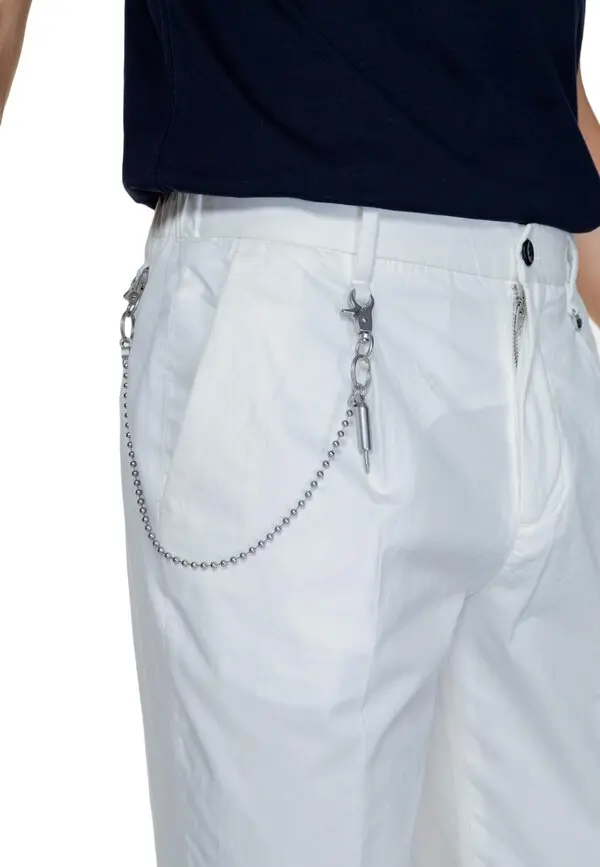 ANTONY MORATO White Casual Pants With Detachable Chain Detail