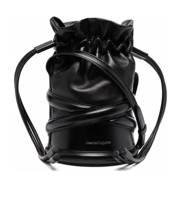 Alexander McQueen Logo Printed Drawstring Bucket Bag