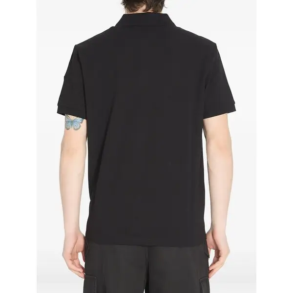 Moncler Collared Short-sleeved Polo Shirt - Black