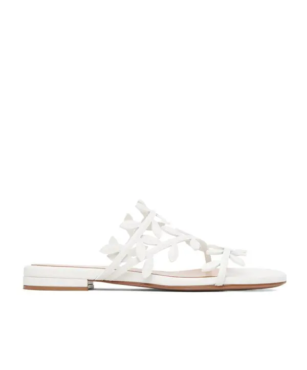 GIANVITO ROSSI Flavia Open-toe Flat Sandals - White