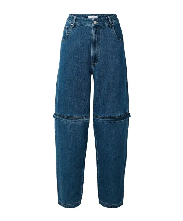 Tibi Lars Convertible High-rise Tapered Jeans - Blue