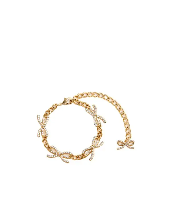 SELF-PORTRAIT Crystal-embellished Chain Necklace - Golden