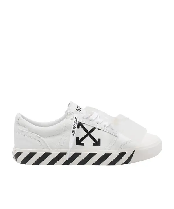 Off-White Vulcanized Low-top Sneakers With Lace-up Closure - White