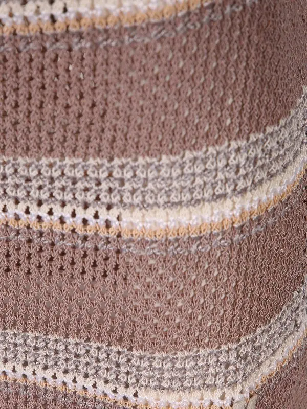 Amiri Striped Crochet Knitted Skirt
