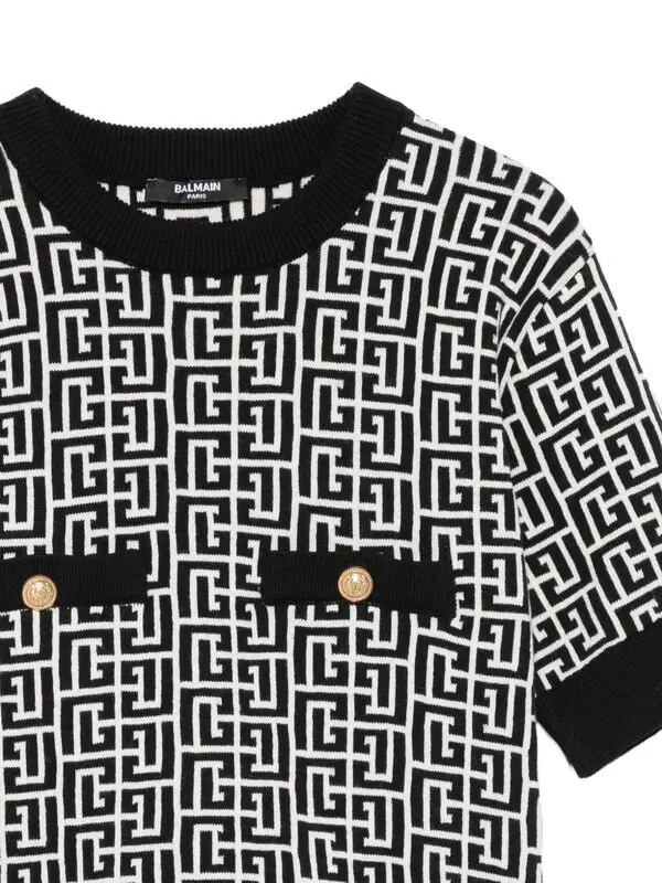 Balmain Button Logo Knit Top